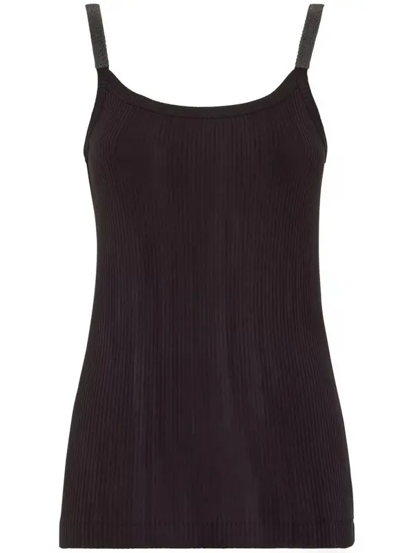 Brunello Cucinelli Monili-trim Tank Top - Black