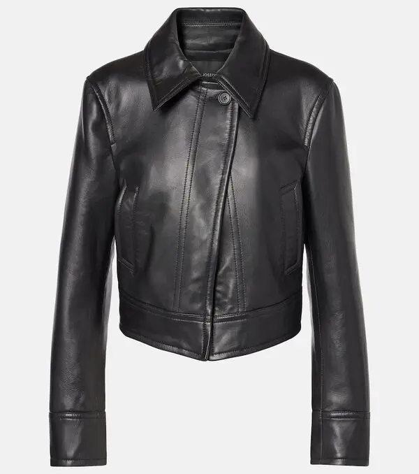 JOSEPH Caron Cropped Leather Jacket