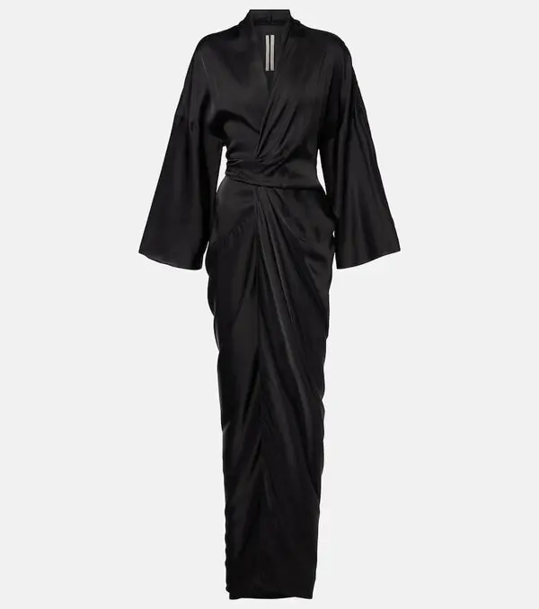 Rick Owens Hollywood Charmeuse Wrap Dress - Black
