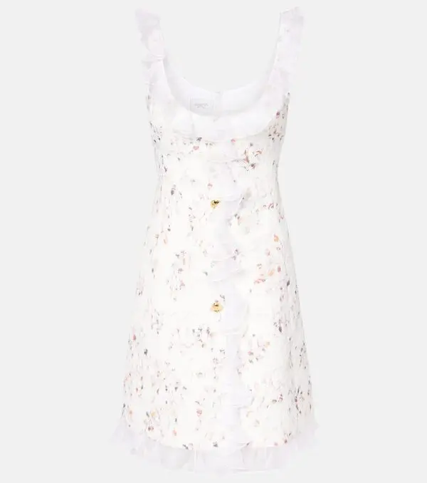 Giambattista Valli Ruffled Jacquard Mini Dress