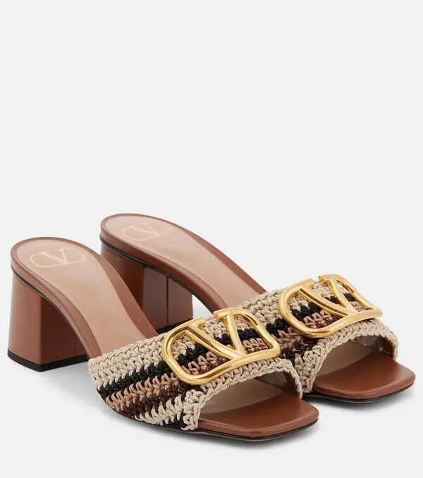 Valentino Garavani Vlogo Signature Crochet Mules - Neutrals