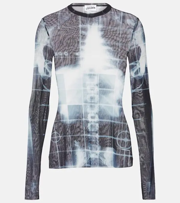 Jean Paul Gaultier Squeletor Mesh Top - Multicoloured