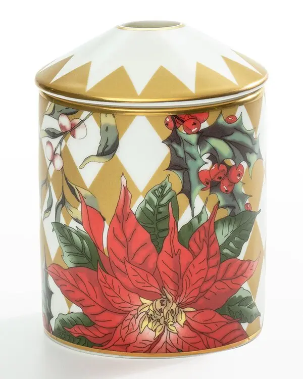 Halcyon Days Parterre With Poinsettia Reed Diffuser - Gold