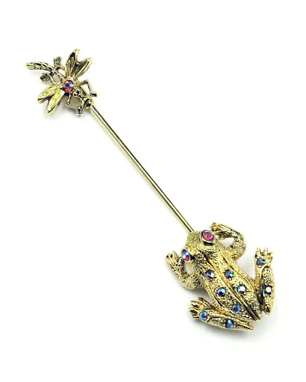 BEN-AMUN Crystal Frog And Insect Pin