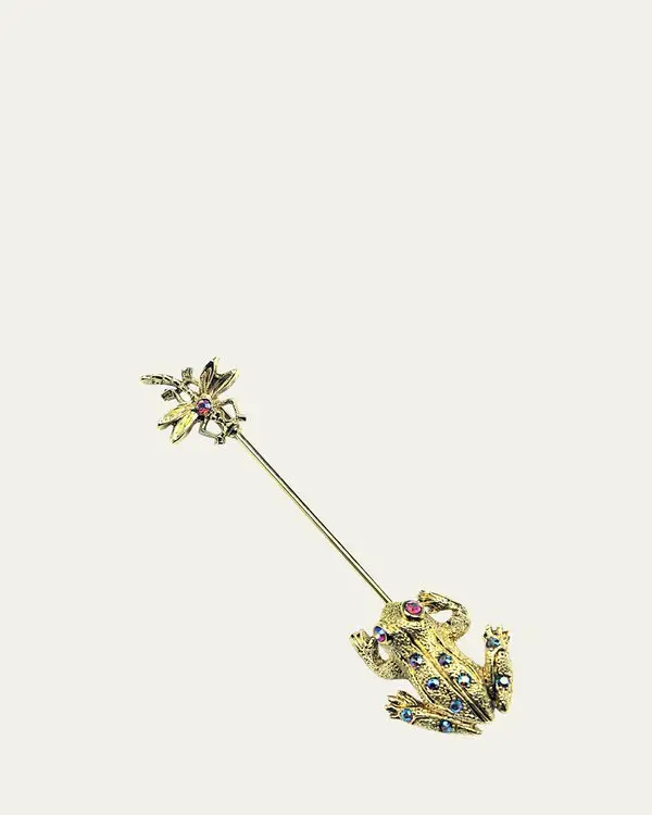 BEN-AMUN Crystal Frog & Insect Pin
