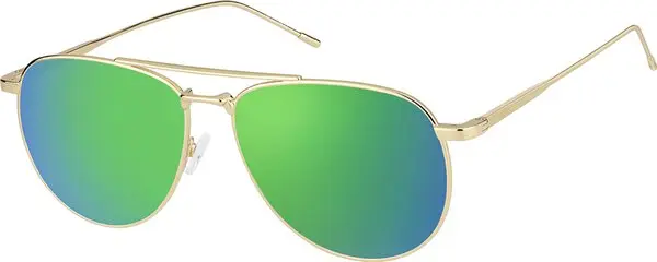 Zenni Retro Aviator Sunglasses With Stainless Steel Full Rim Frame - Gold