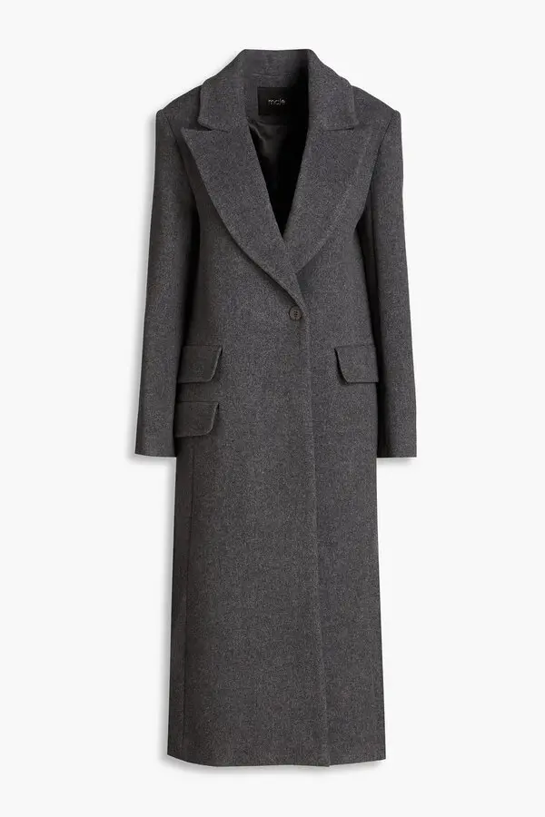 Maje Double-breasted Wool-blend Coat