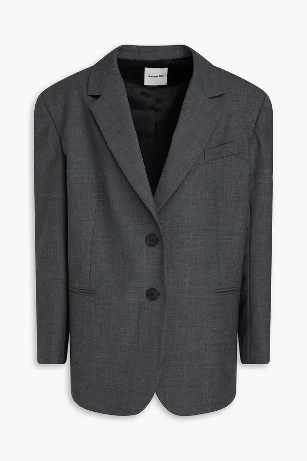 Sandro Wool-blend Blazer - Anthracite