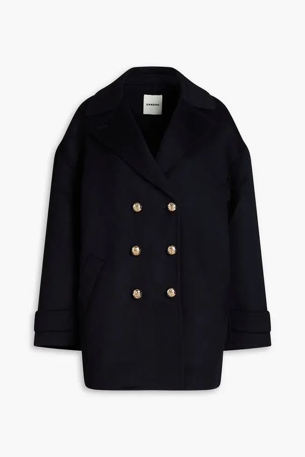 Sandro Double-breasted Wool-felt Coat