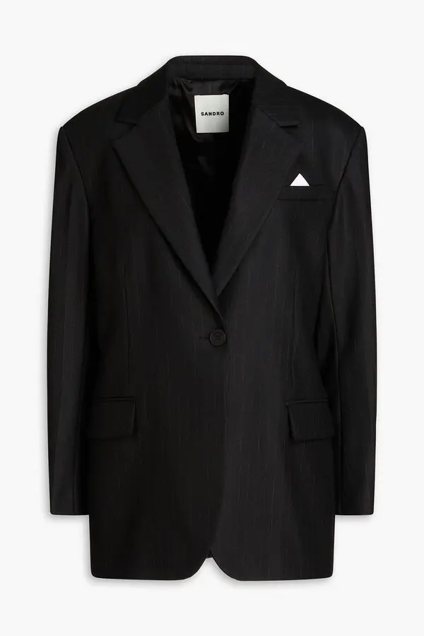 Sandro Pinstriped Twill Blazer