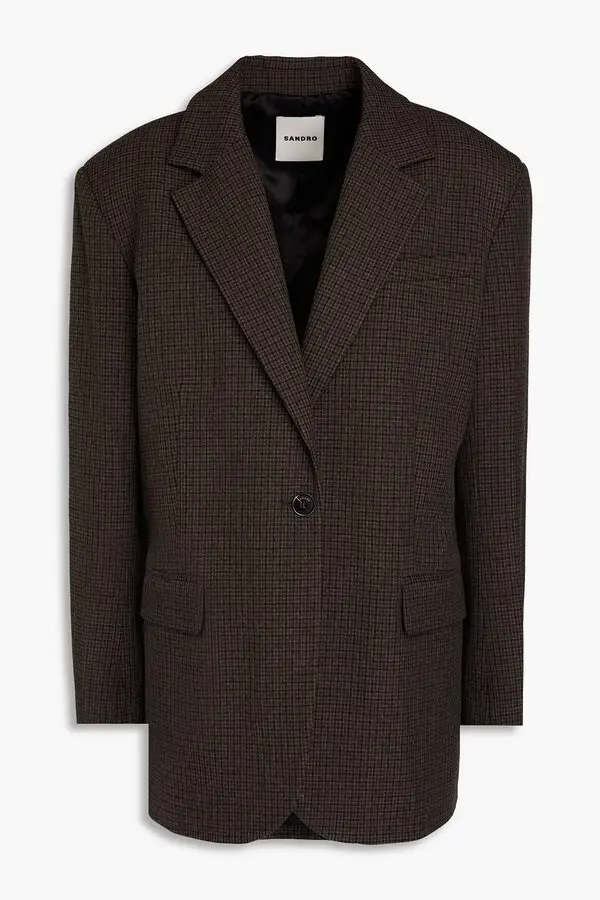 Sandro Gingham Jacquard Blazer