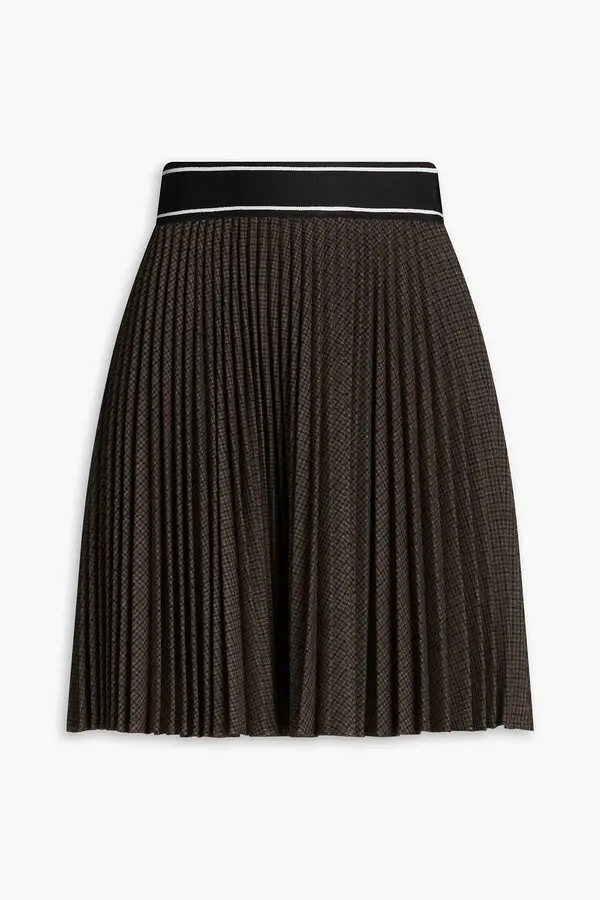 Sandro Pleated Checked Mini Skirt