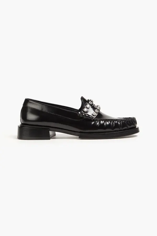 Sandro Crystal-embellished Patent-leather Loafers