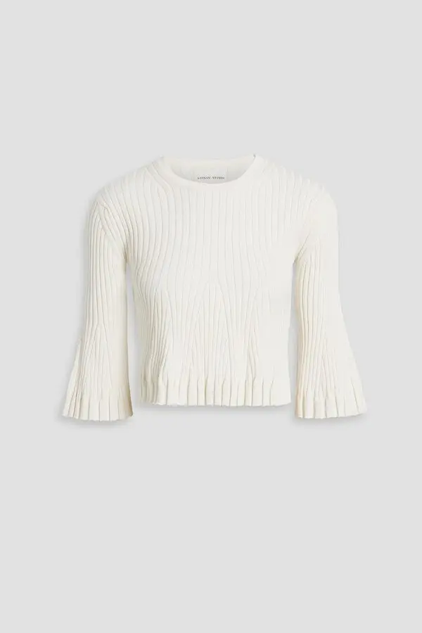 LOULOU STUDIO Ammi Cropped Top - Ivory