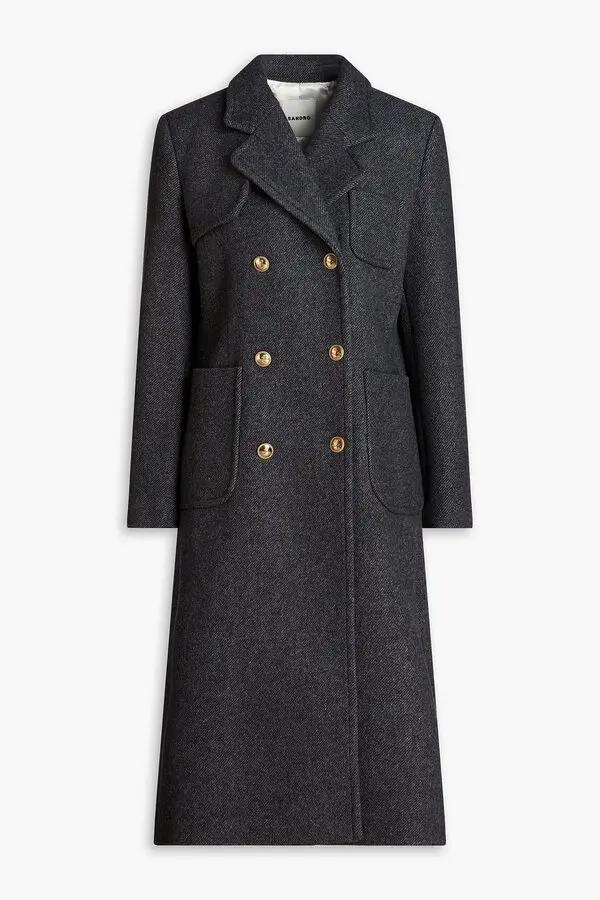 Sandro Brushed Wool-blend Twill Coat