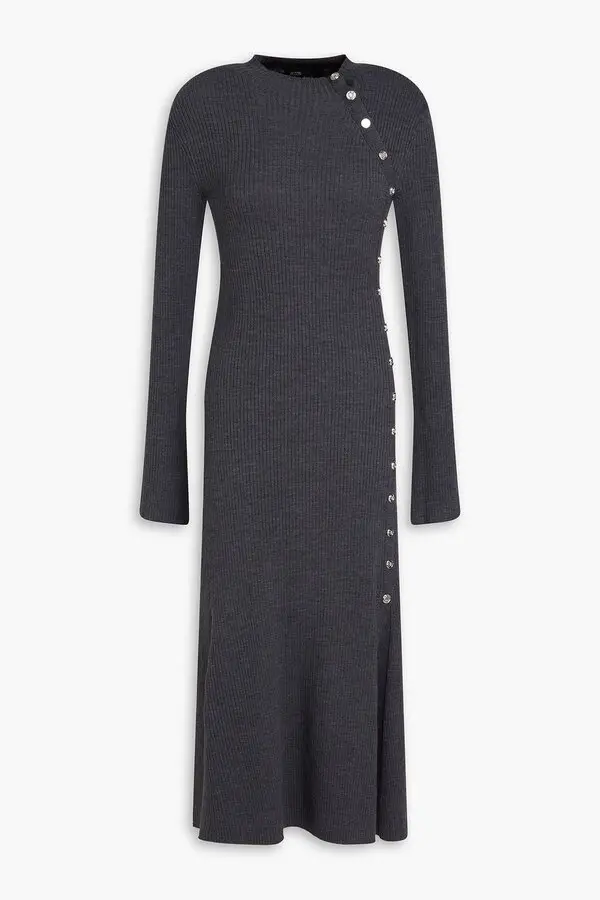 Maje Ribbed-knit Midi Dress