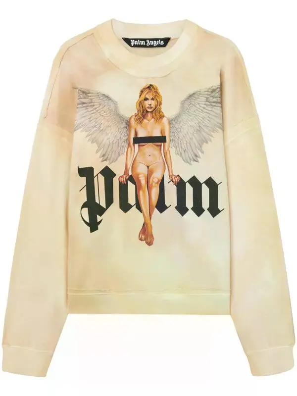 Palm Angels Crystal Pin Up Sweatshirt