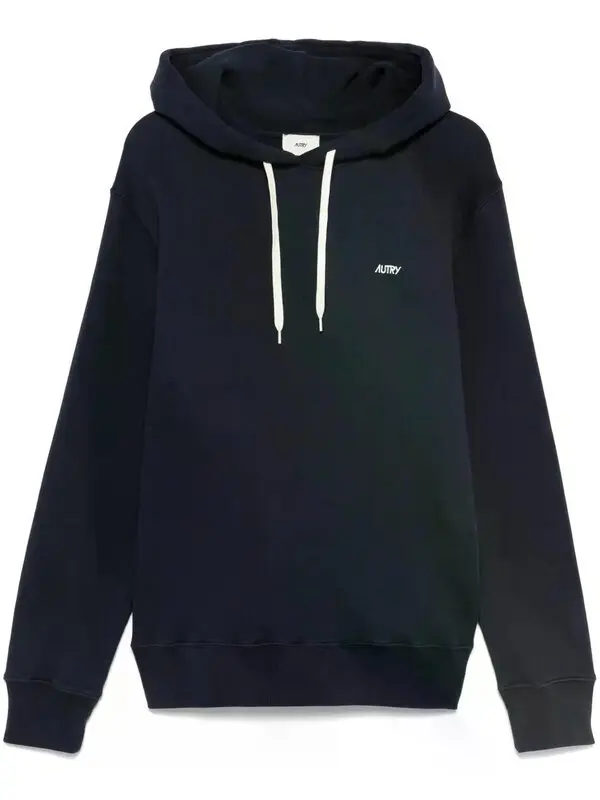 AUTRY Logo-embroidered Hoodie - Blue