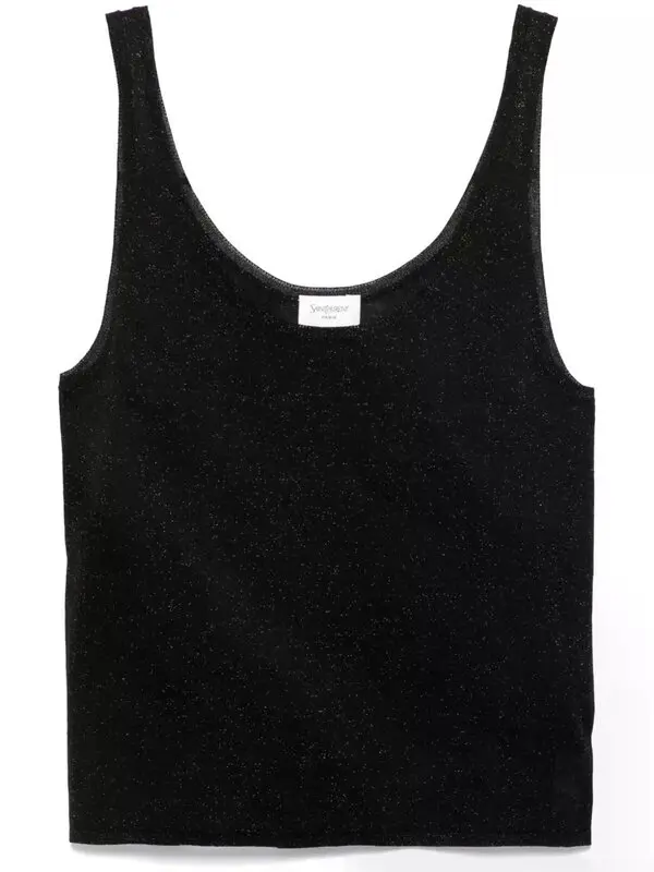 Saint Laurent Lurex Knitted Tank Top - Black