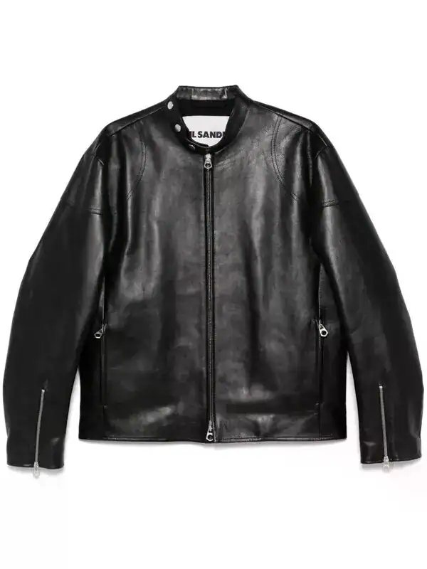 Jil Sander Leather Jacket In Black - 50% Off | Editorialist