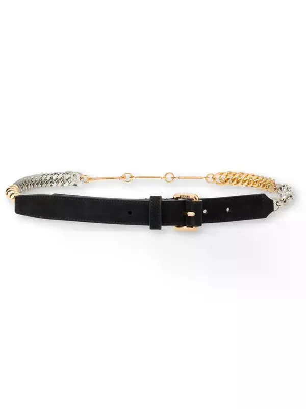 Moschino Cuban Chain Leather Belt