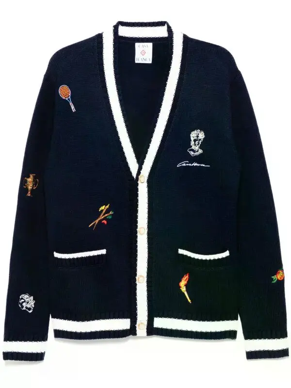 Casablanca Embroidered Motif Cardigan