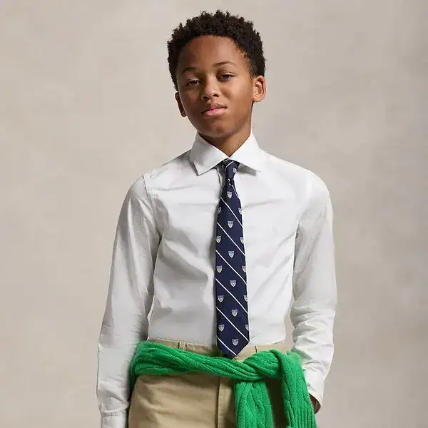 Ralph Lauren Slim Fit Cotton Broadcloth Dress Shirt - White | Editorialist