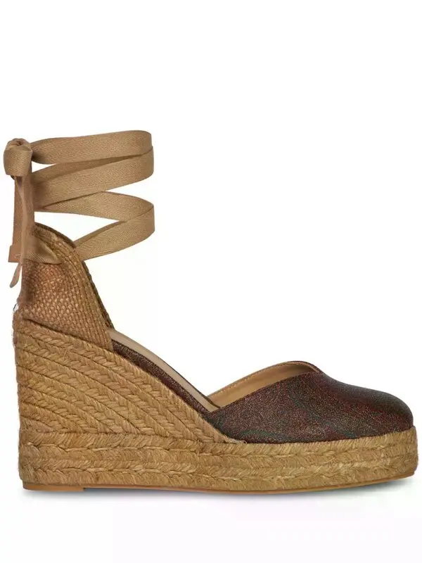 Etro Paisley Print Wedge Espadrilles