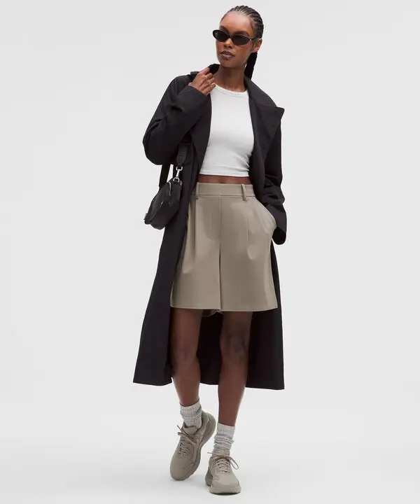 Lululemon Daydrift Pleated High-rise 7" Short - Warm Ash Grey