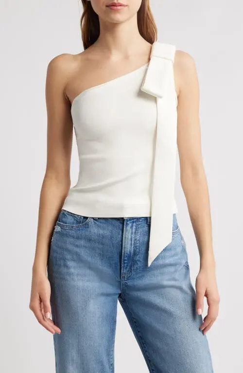 Cult Gaia Nomi Bow Detail One-shoulder Sweater - Off White