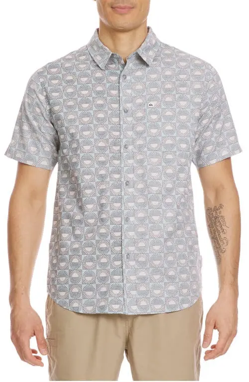 Quiksilver Florever Classic Short Sleeve Button-up Shirt - Jade Grey