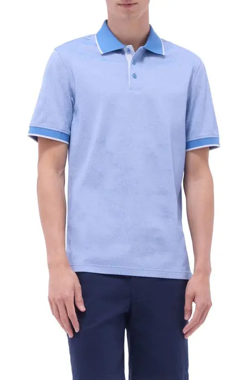 Bugatchi Bird's Eye Leaf Pattern Cotton Polo
