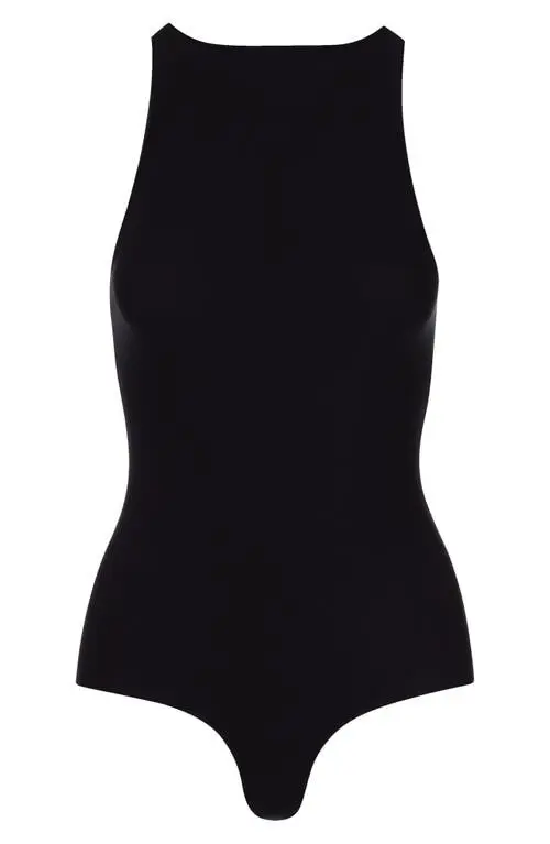 Commando Butter Crewneck Tank Thong Bodysuit - Black