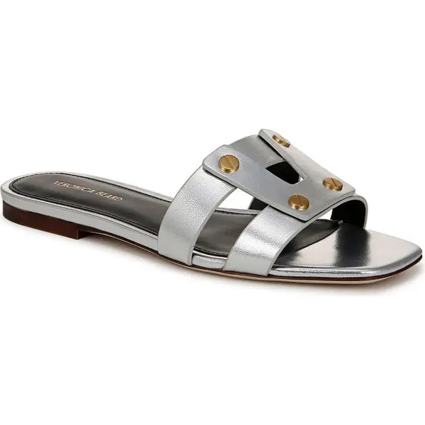 Veronica Beard Via Slide Sandal - Silver