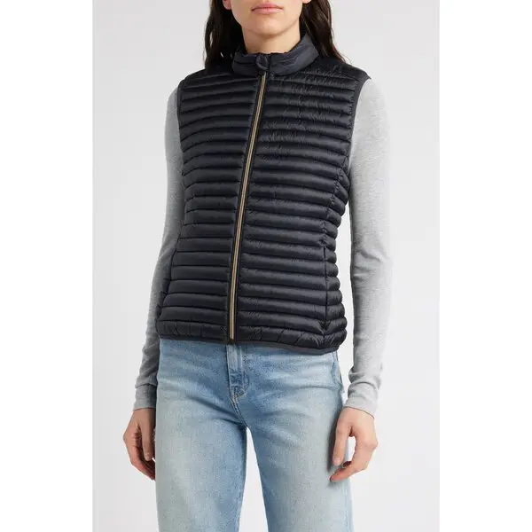 SAVE THE DUCK Arabella Water Repellent Quilted Puffer Vest - Black