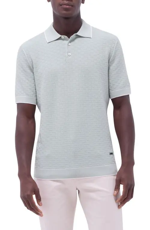 Bugatchi Tipped Contrast Collar Polo Sweater - Mint