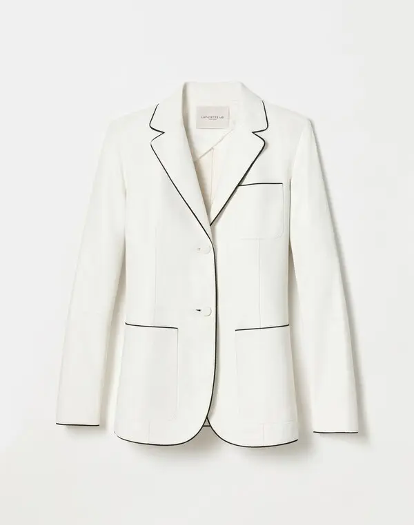 Lafayette 148 New York Plus-size Glove Lambskin Leather Three Pocket Blazer