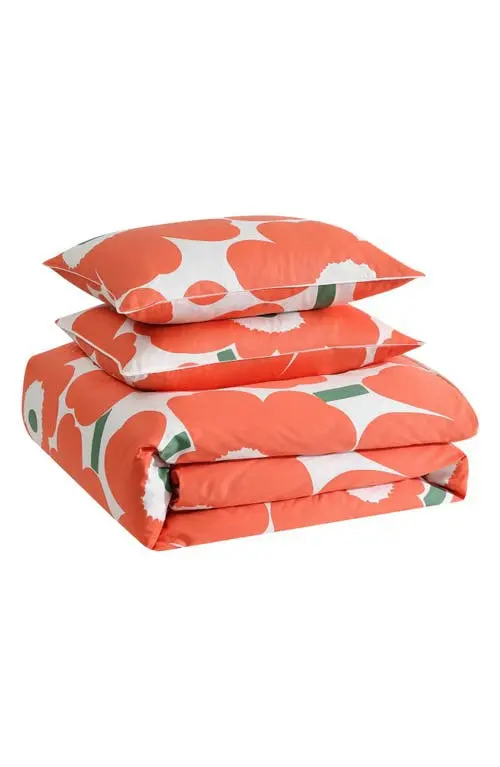 Marimekko Unikko Duvet Cover & Sham Set - Open Bright Orange