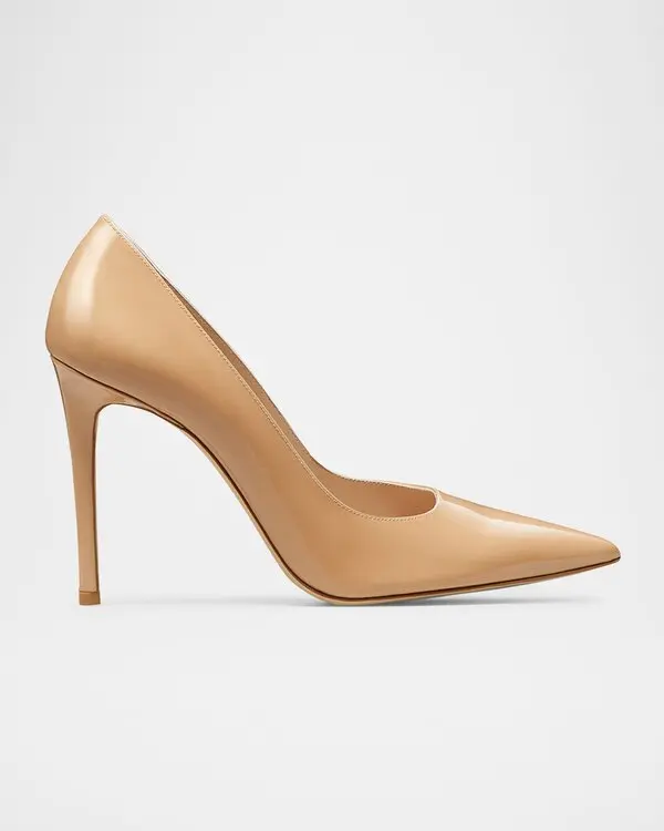 STUART WEITZMAN Patent Leather Stiletto Pumps - Adobe