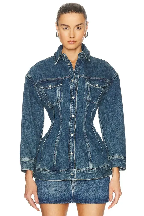 Wardrobe.NYC Denim Contour Jacket - Indigo