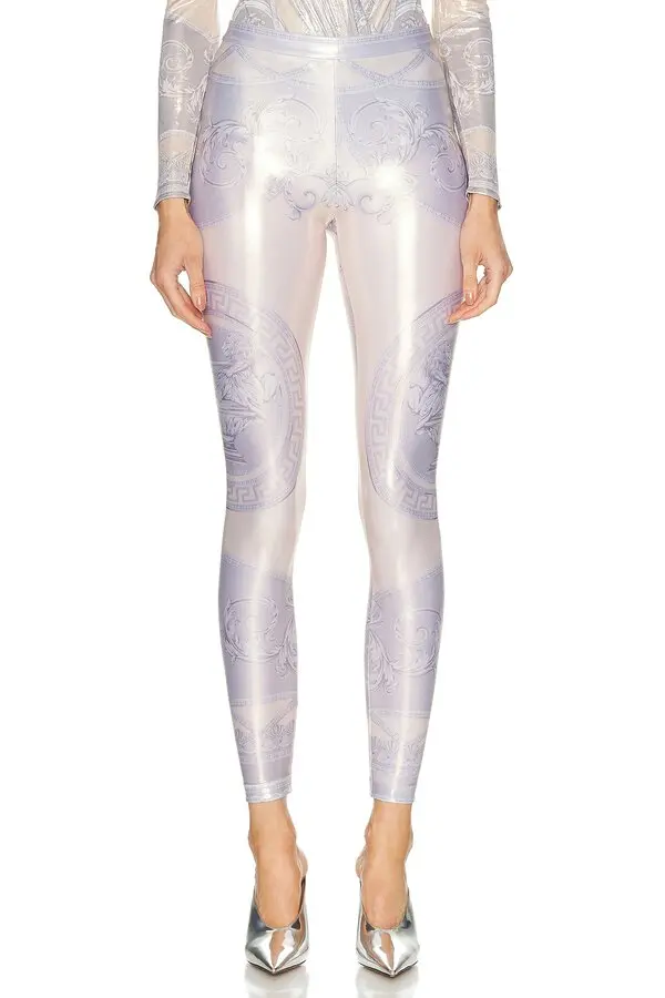 Versace High Waisted Legging In Cream