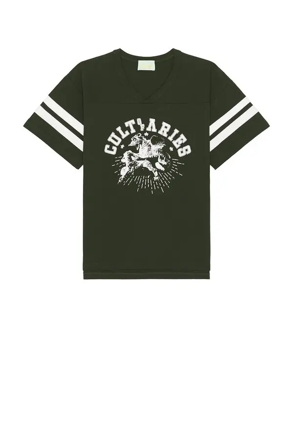Aries Cult Of Varsity Tee In Dark Green