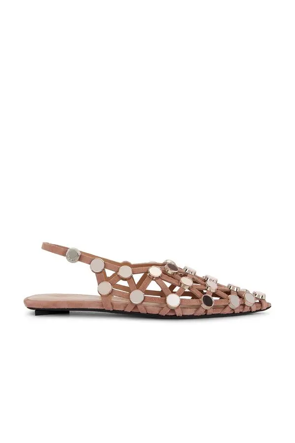 Attico Grid Ballerina Flat - Mud