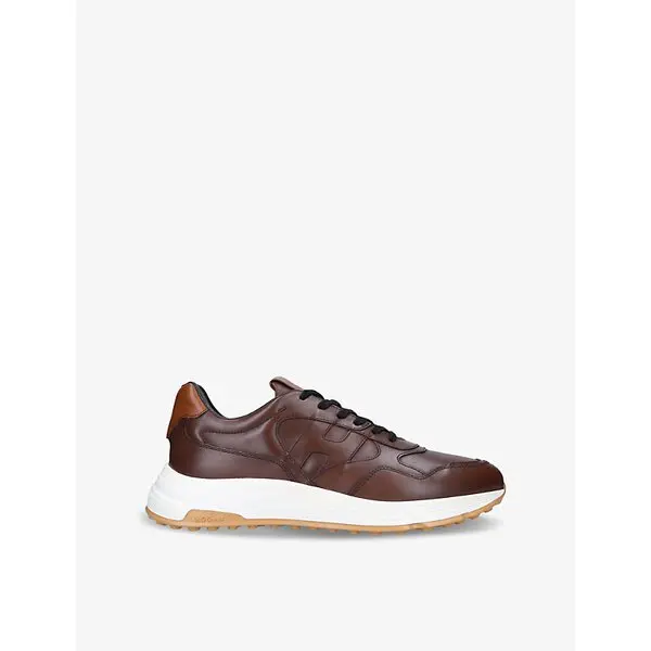 Hogan Hyperlight Branded Leather Low-top Trainers - Dark Brown