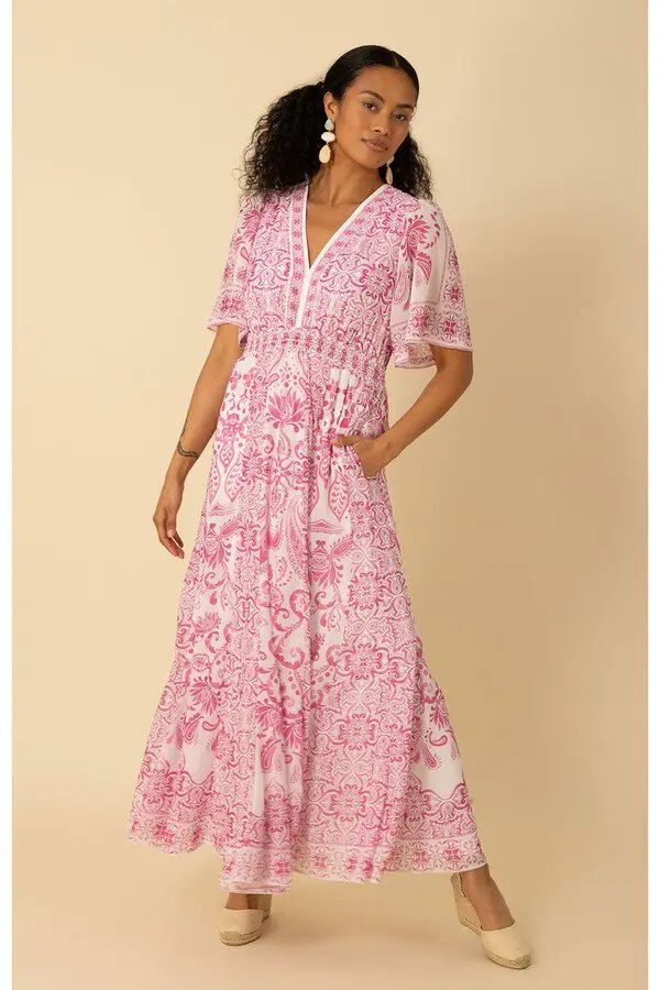Hale Bob Ellis Chiffon Maxi Dress - Pink