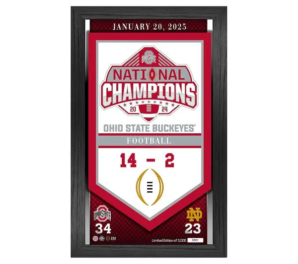 HIGHLAND MINT Ohio State 2025 Cfp Champ Banner Frame