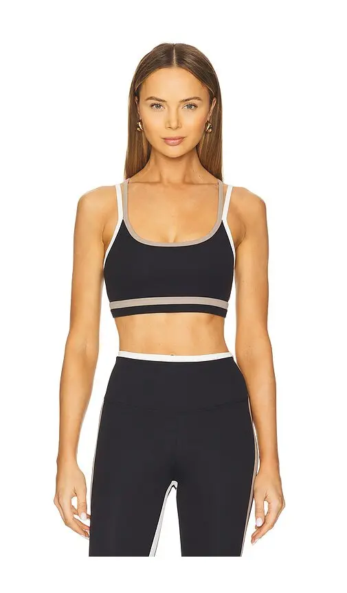 Splits59 Eva Rigor Double Strap Bra In Black - Black & Latte