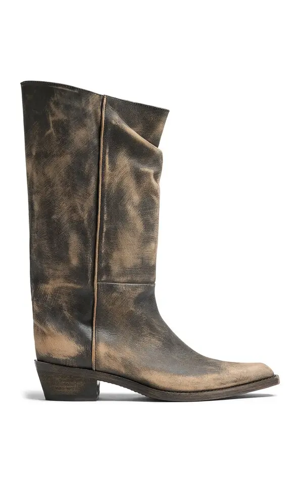 Khaite Clive Leather Boots - Brown