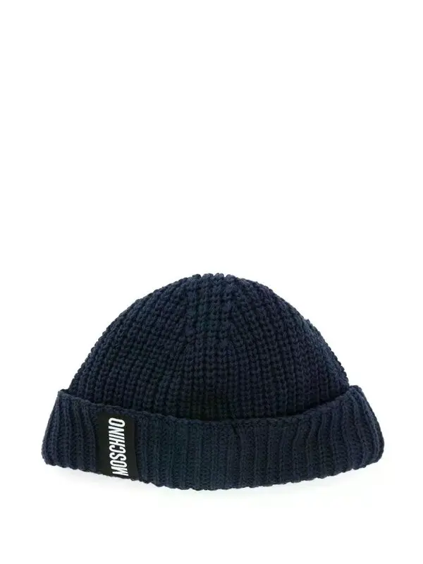 Moschino Ribbed-knit Beanie - Blue