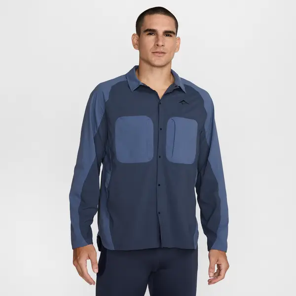 Nike Trail Dri-fit Adv Uv Running Shirt Jacket - Blue
